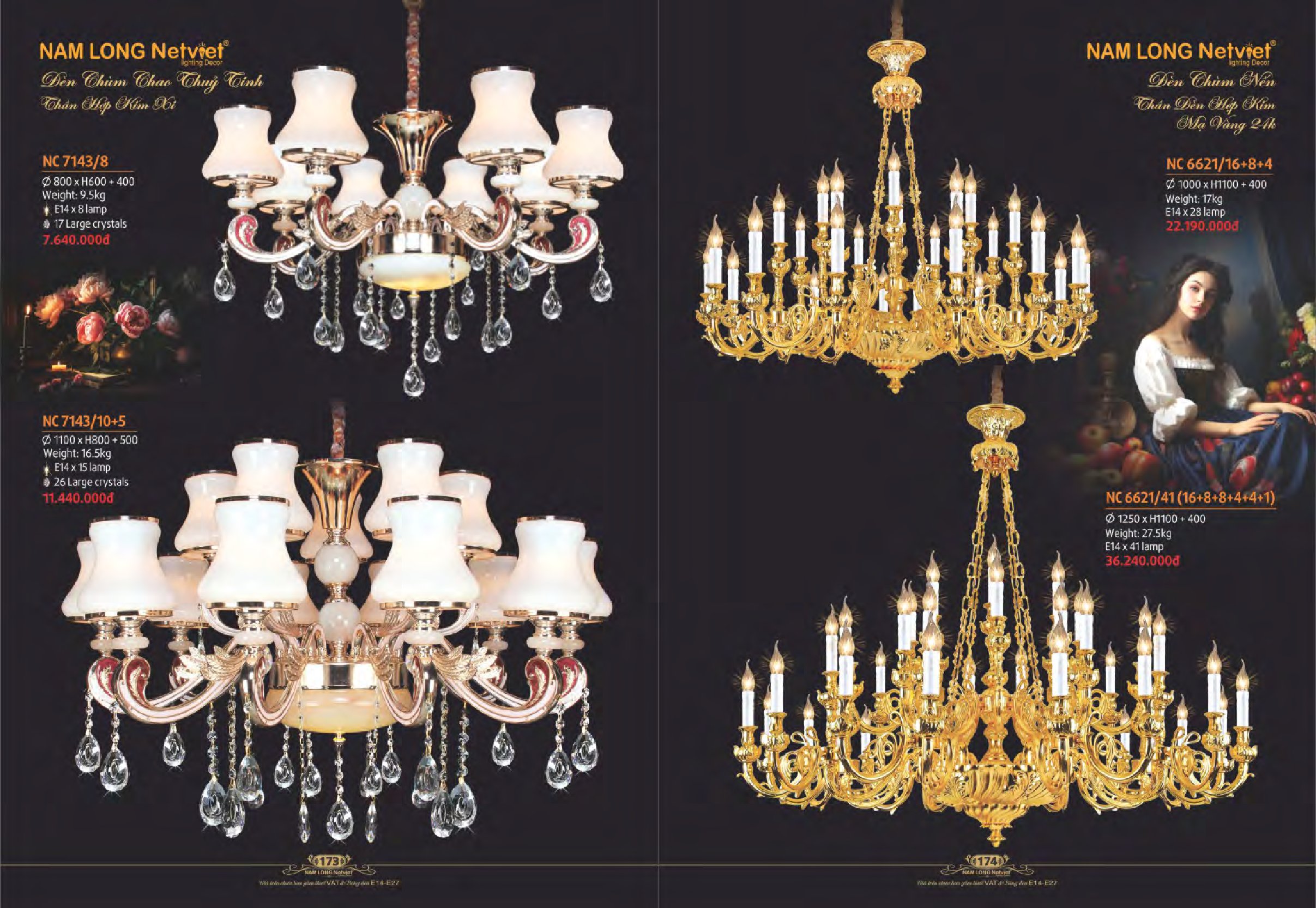 CATALOGUE NAM LONG Netviet 2 Chùm Nến Mâm Led 2026 - SEN NGUYỄN
